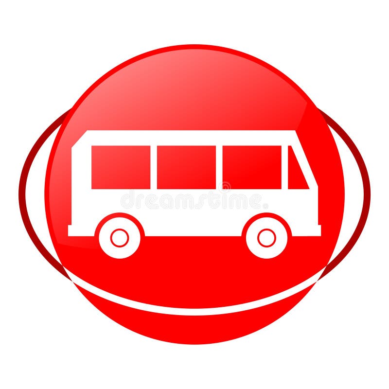Bus Vector Illustration Red Icon Stock Vector - Illustration of ...
