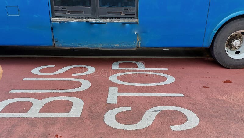 A Bus is Waiting for Passengers in a Bus Stop Stock Image - Image of ...
