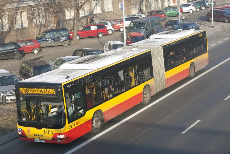 Bus in Warsaw editorial stock photo. Image of rear, speed - 22588943