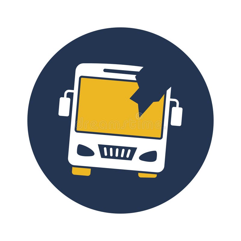Bus Windscreen Broken Isolated Vector Icon that Can Be Easily Modified ...