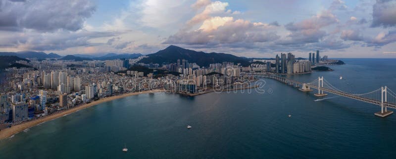 Busan city stock image. Image of bridge, architecture - 190854211