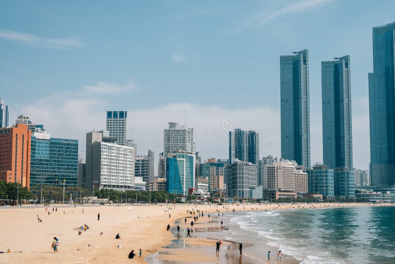Haeundae Beach and Skyscrapers in Busan, Korea Editorial Stock Image ...