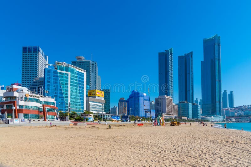 BUSAN, KOREA, OCTOBER 30, 2019: Haeundae Beach in Busan, Republic of ...