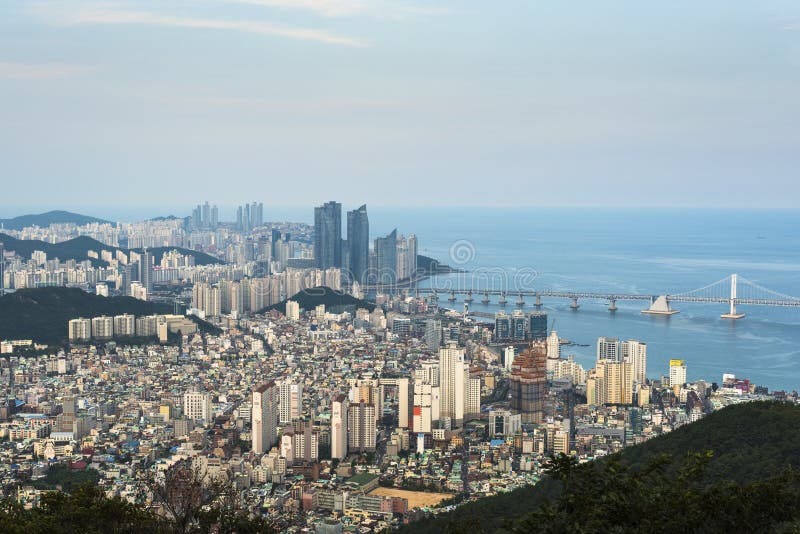 Busan Skyline from Viewpoint Editorial Image - Image of asian, busan ...