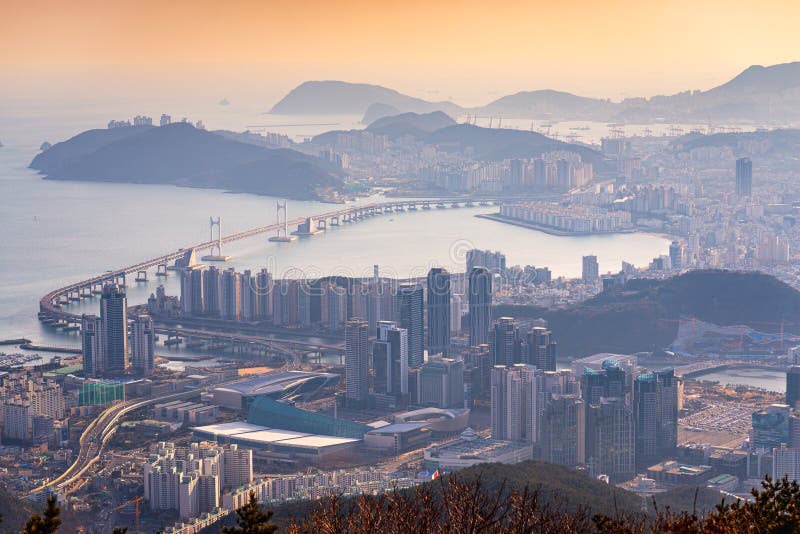 Busan, South Korea Cityscape Panorama Stock Image - Image of seoul ...