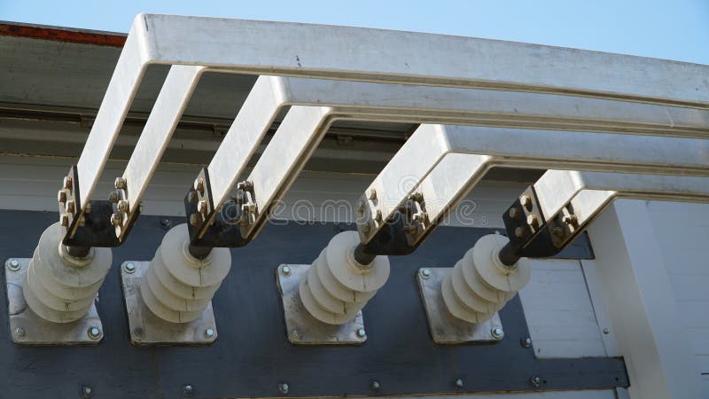 Busbar High Voltage. the High-voltage Switch, High Voltage Element of ...