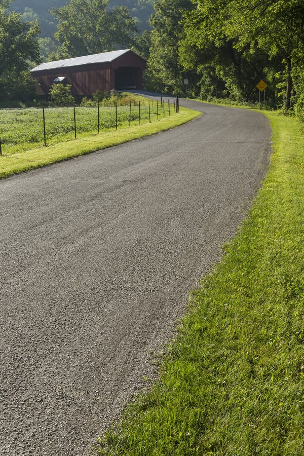 Busching Covered Bridge in Indiana, United States Stock Image - Image ...