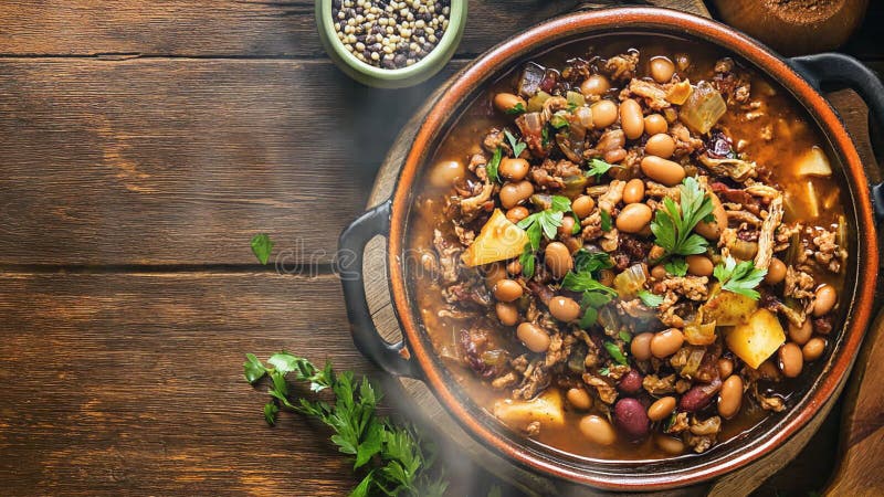 Buseca Tripe Stew with Beans with Smoke Around Stock Footage - Video of ...