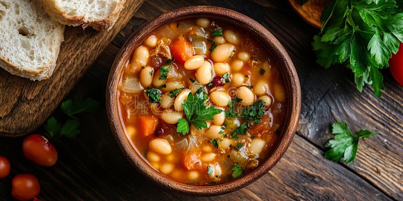 Buseca Tripe Stew with Beans on the Table Stock Illustration ...