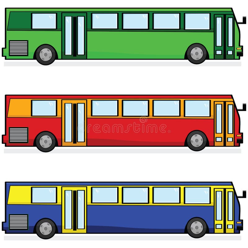 Buses stock vector. Illustration of drawing, mass, cartoon - 16156231