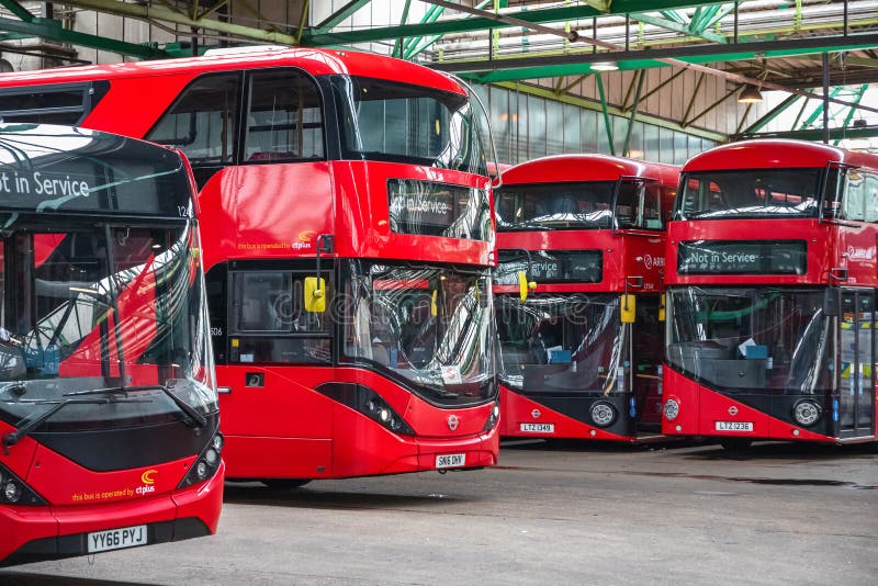Buses at Ash Grove Garage in Hackney, East London Editorial Stock Photo ...