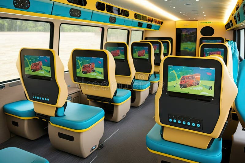 Buses with Built-in Screens, Showing Educational or Entertainment ...