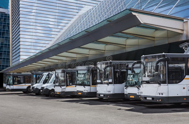 Buses at the Bus Station in the City Stock Photo - Image of stay ...