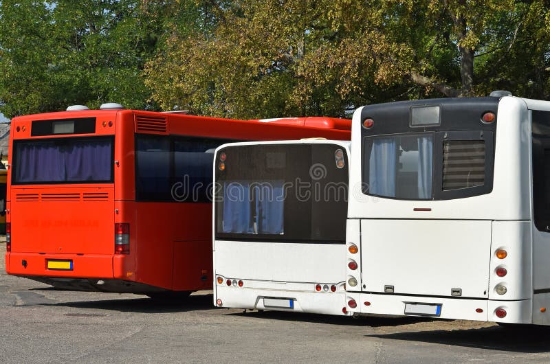 Buses at the bus terminal stock photo. Image of light - 82468124