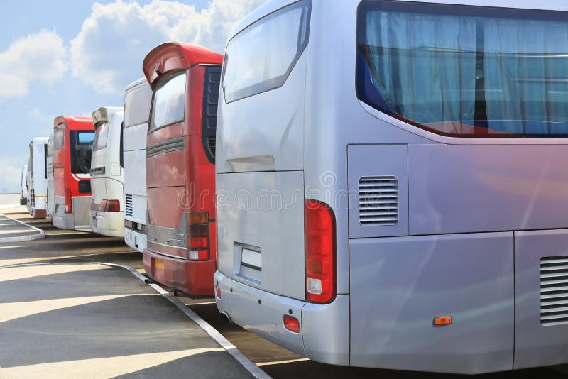 Buses on parking stock photo. Image of sunny, park, tourism - 31777642