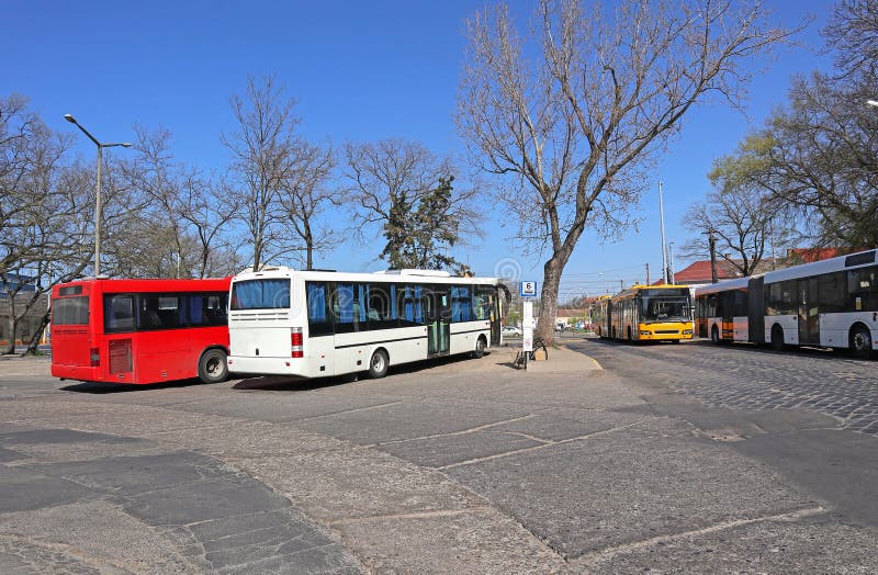 Buses Standing at the Terminal Stock Image - Image of station, city ...