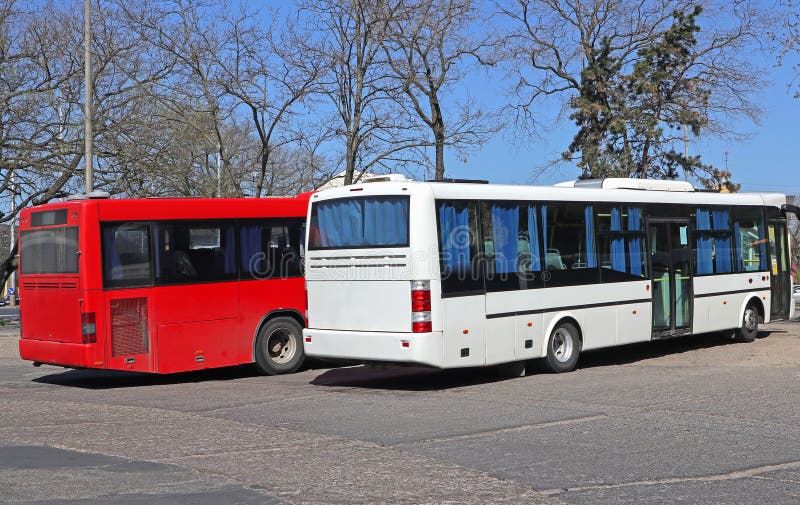 Buses Standing at the Terminal Stock Photo - Image of light, europe ...