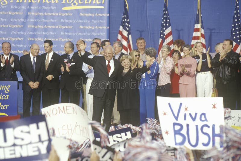 Bush/Cheney Signs Held by Supporters Editorial Stock Photo - Image of ...