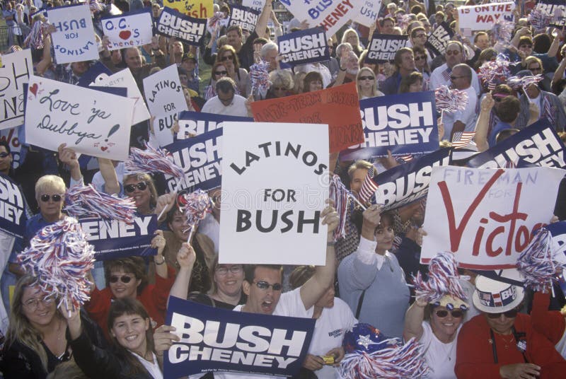 Bush and Cheney Campaign Rally Editorial Stock Photo - Image of ...