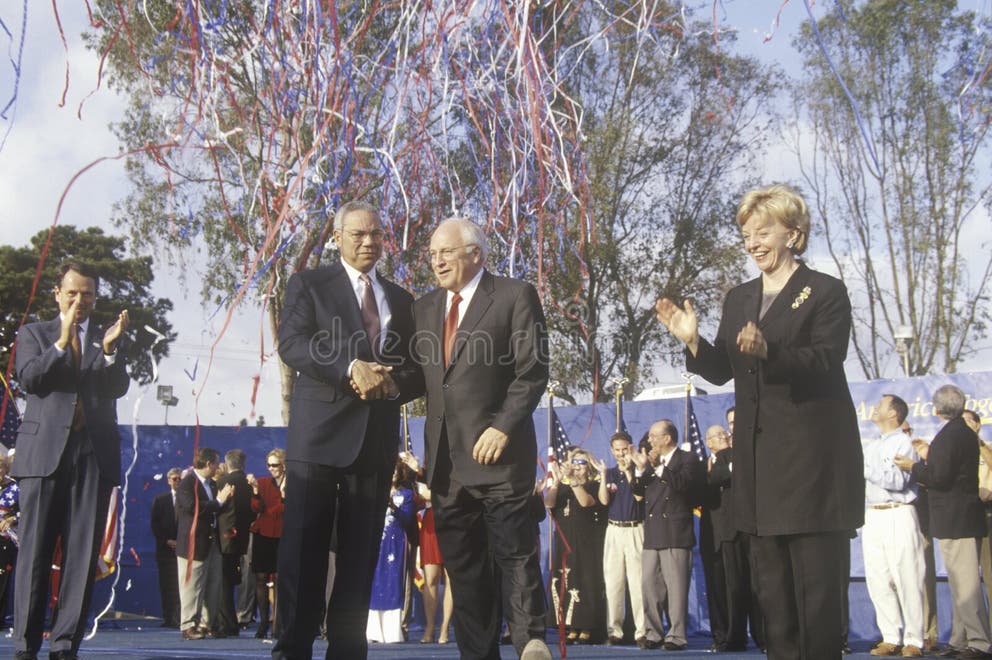 Bush and Cheney Campaign Rally Editorial Image - Image of 2000, powell ...