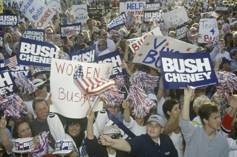 Bush/Cheney Campaign Rally in Costa Mesa, CA Editorial Stock Photo ...