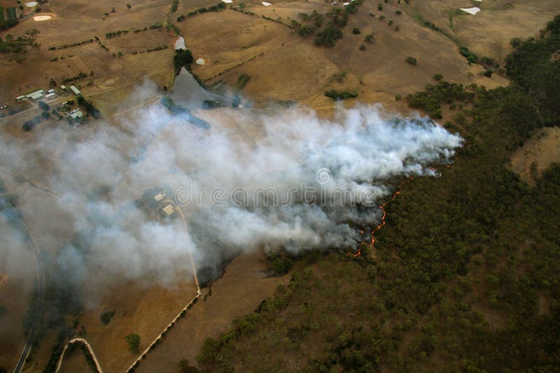 Bush fire aerial editorial stock image. Image of flame - 36742434
