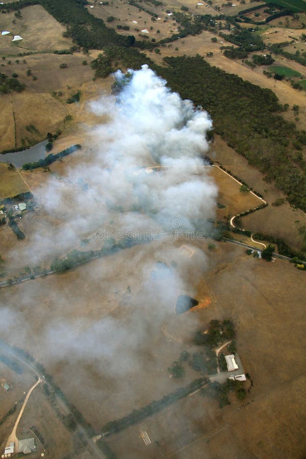Bush fire aerial editorial stock photo. Image of cloud - 36742443