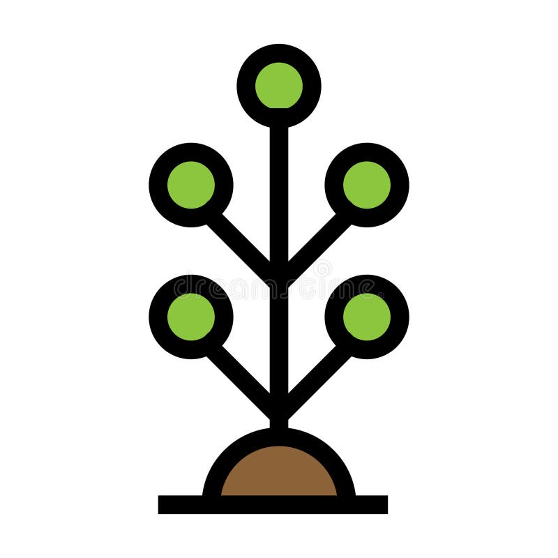 Bush Icon Line Isolated on White Background. Black Flat Thin Icon on ...