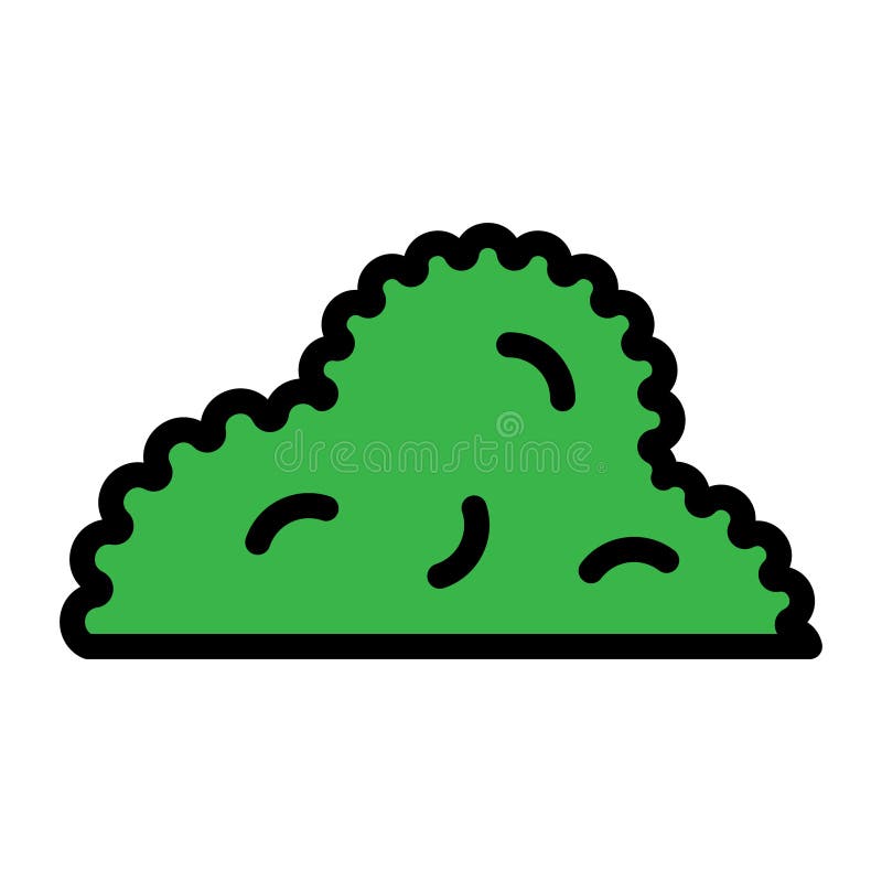 Bush Icon Line Isolated on White Background. Black Flat Thin Icon on ...