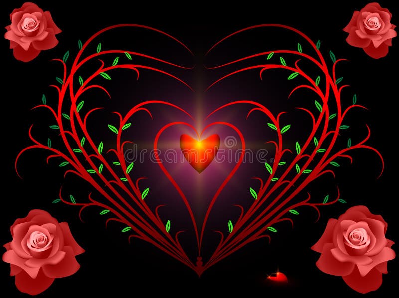 Bush and roses stock vector. Illustration of drawing - 48723241