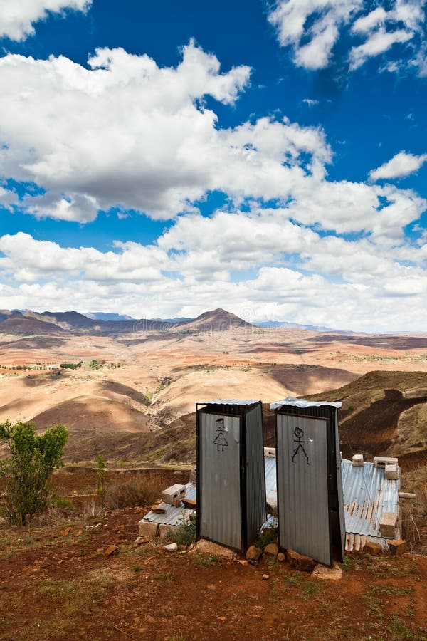 Bush Toilet in a Mountain Village Stock Image - Image of scenery, view ...
