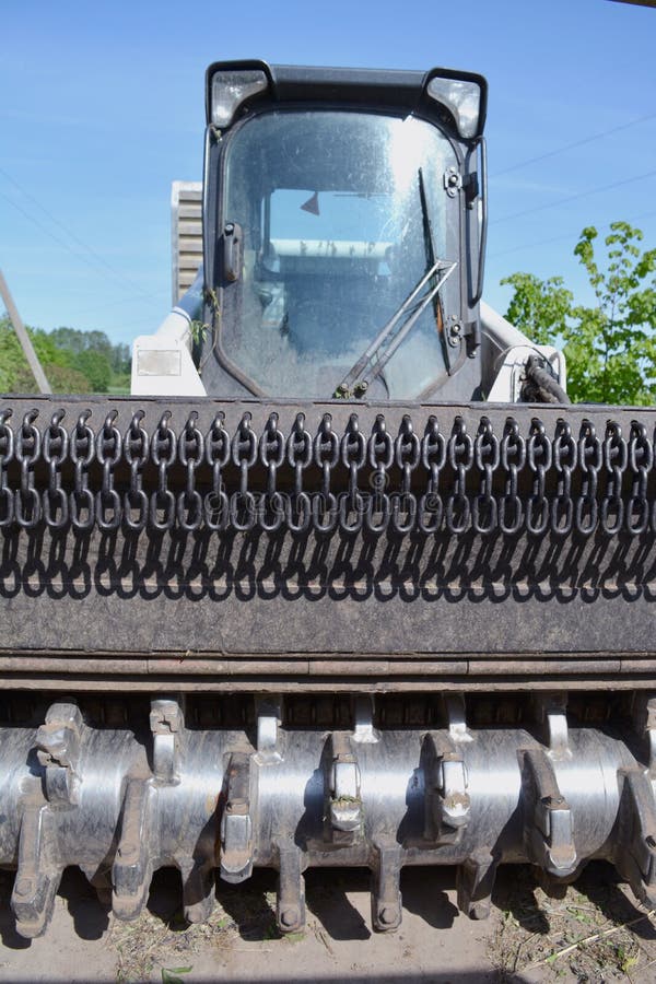 Bush and Tree Trimming Tractor Machinery Stock Photo - Image of safety ...