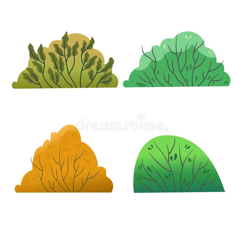 Bush vector set stock vector. Illustration of file, edited - 209279643