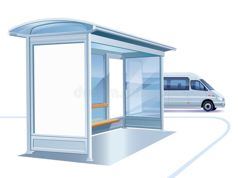 Bushalte vector illustratie. Illustration of openbaar - 16299531