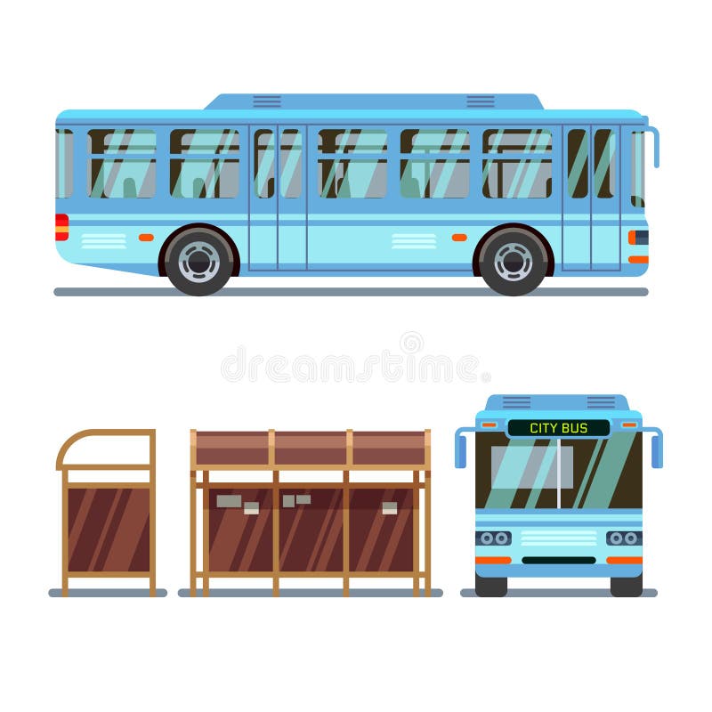 Bushalte En Stadsbus Vector Illustratie Vector Illustratie ...