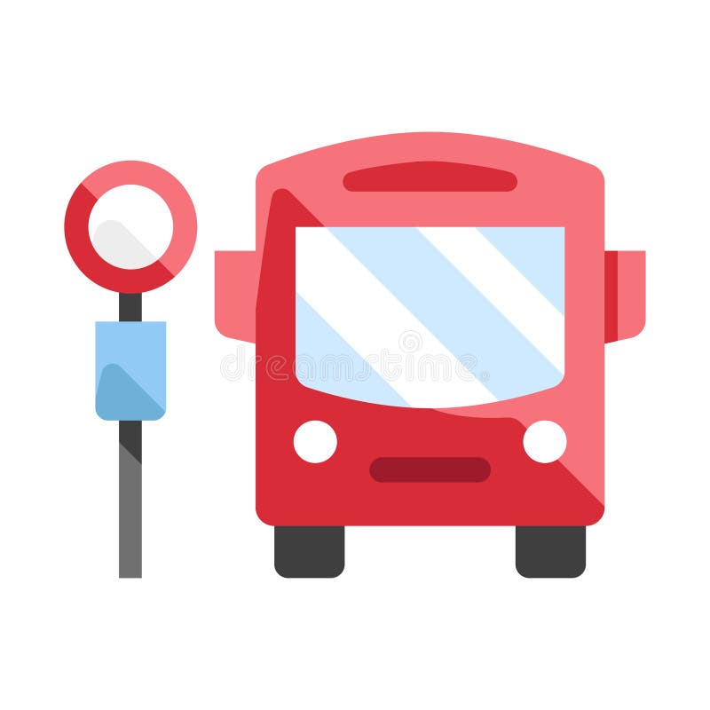 Bushalte Vlakke Illustratie Vector Illustratie - Illustration of reis ...