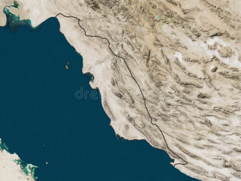 Bushehr, Iran. Low-res Satellite. No Legend Stock Illustration ...