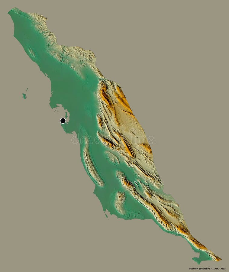 Bushehr, Province of Iran,. Previews. Relief Stock Illustration ...