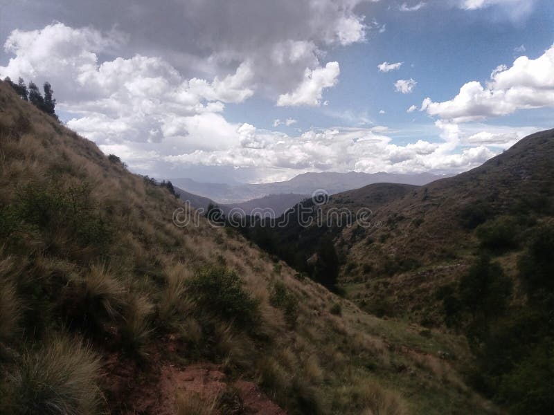 Distant Forest and Mountains Stock Image - Image of cusco, cloudy ...