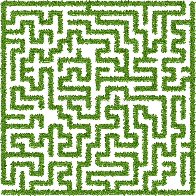 Bushes maze stock vector. Illustration of choice, challenge - 28832596