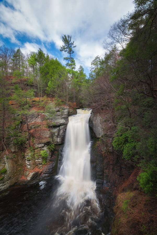 Bushkill Falls from above stock image. Image of hiking - 94393411