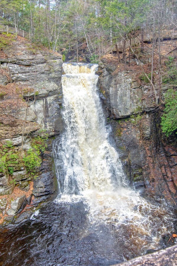 Bushkill Falls stock photo. Image of rapid, rock, trail - 377408328
