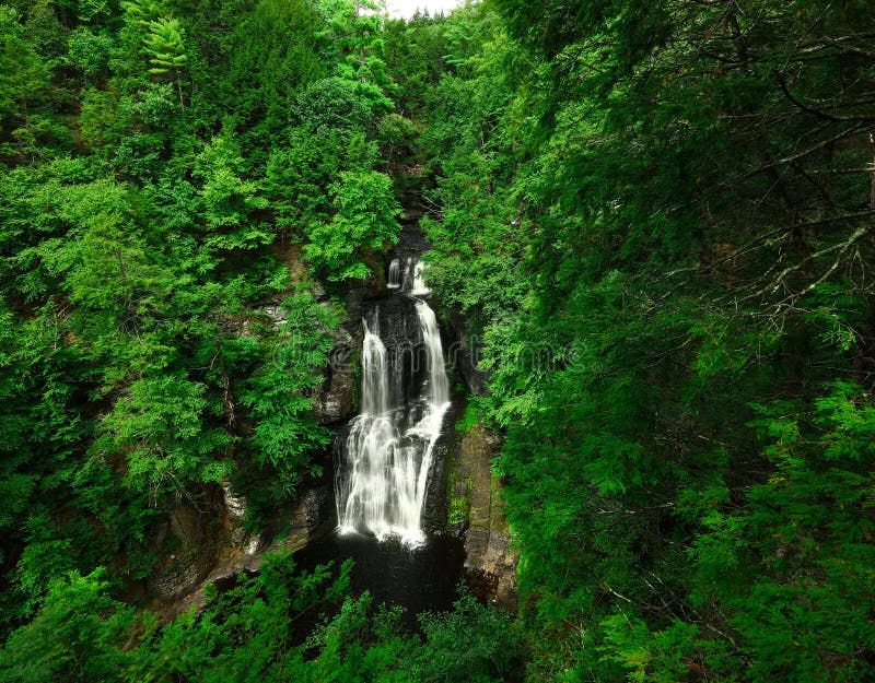 Bushkill Falls in Lehman Township Stock Photo - Image of lehman ...