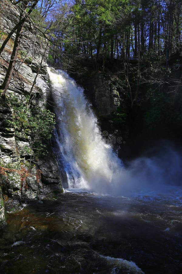 Bushkill Falls main fall stock image. Image of waterfall - 251446999