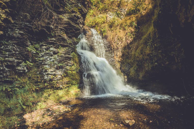 Bushkill Falls in Poconos, PA, Surrounded by Lush Fall Foliage Stock ...