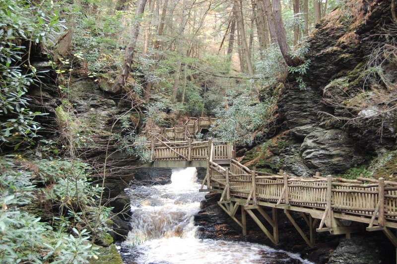Bushkill Falls stock photo. Image of mountains, travel - 17554738