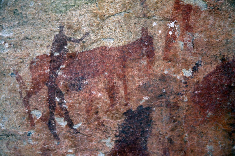 Cave Painting of Primitive Commune Stock Image - Image of ancient ...