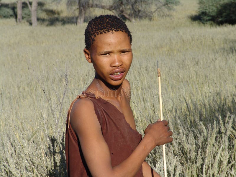 Bushmen Hunters in a Fields Search Editorial Photography - Image of ...