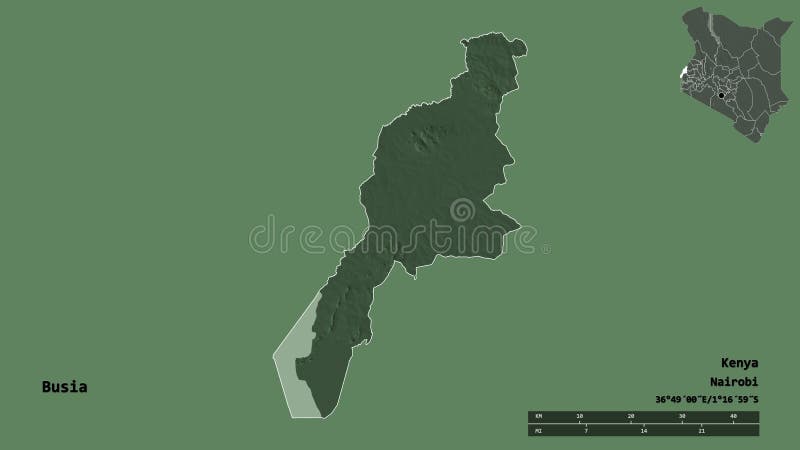 Busia, County of Kenya, Zoomed. Administrative Stock Illustration ...