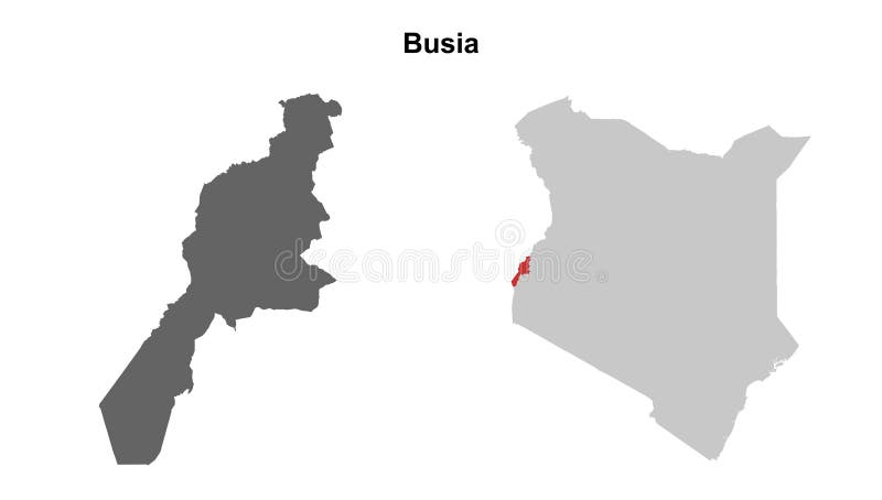 Busia outline map stock vector. Illustration of outline - 379005788